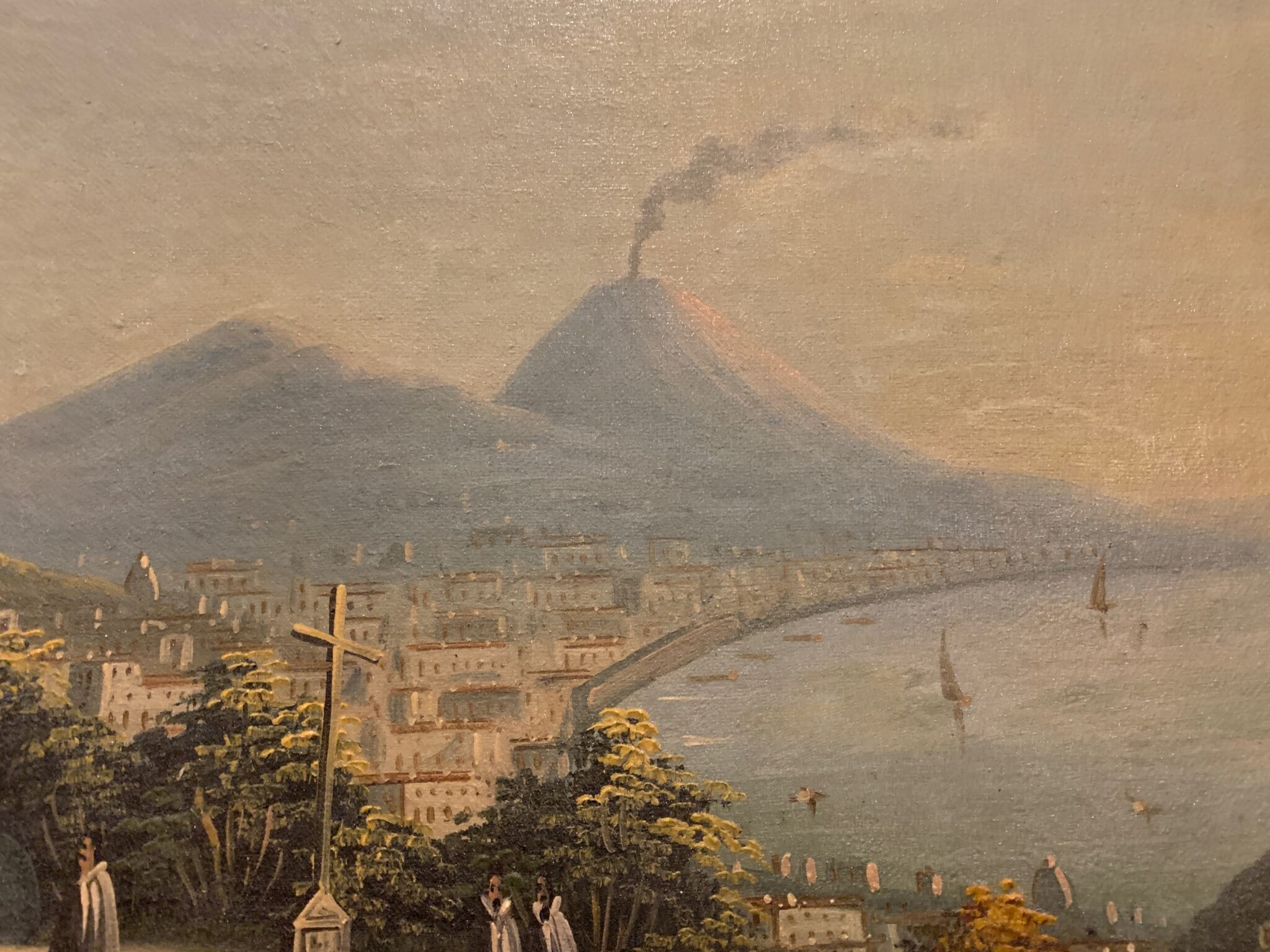 Pair of Circa 19th Century Italian Harbor Scenes of the Gulf of Naples ...