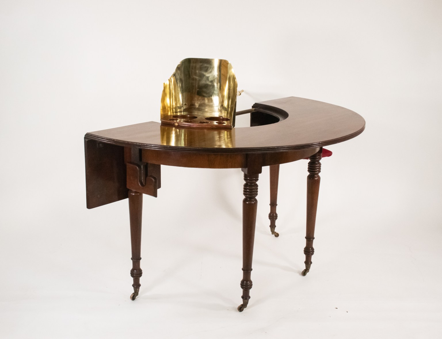 English Regency Period Mahogany Horseshoe Hunt Social Table with Custom ...